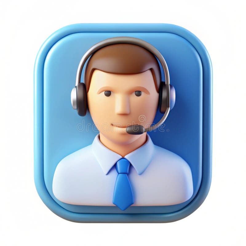 PSD 3D Rendering Customer Care Icon Stock Illustration - Illustration ...