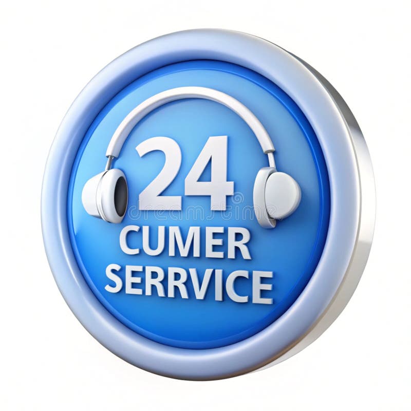 PSD 3D Rendering 24 Hours Customer Service Icon Isolated Stock ...