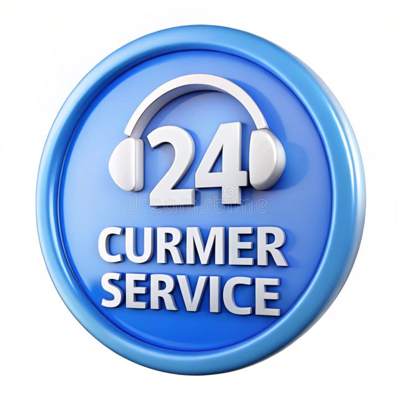 PSD 3D Rendering 24 Hours Customer Service Icon Stock Illustration ...