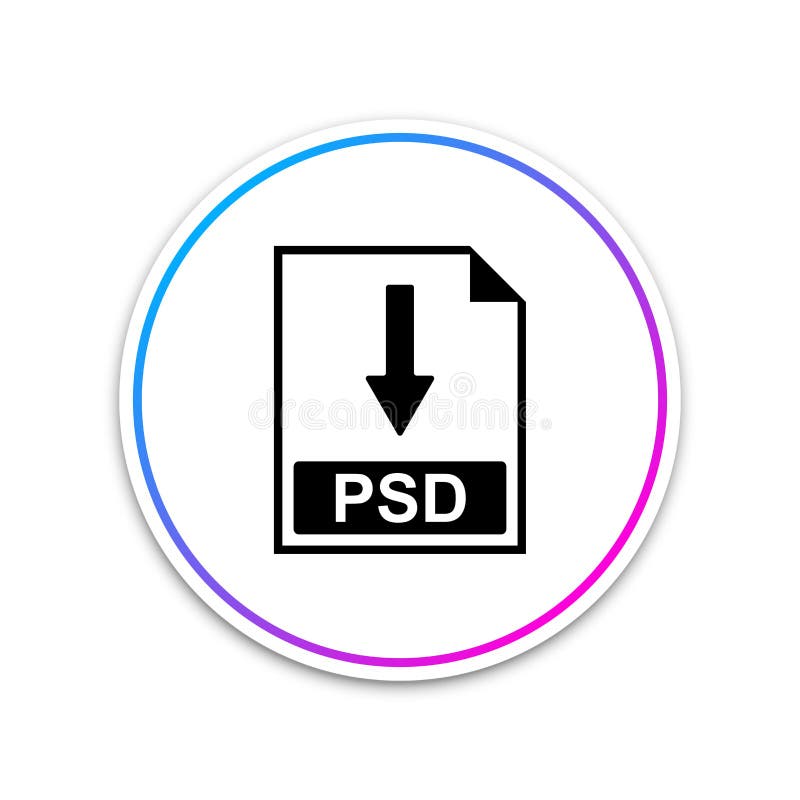 PSD File Document Icon. Download PSD Button Icon Isolated on White ...