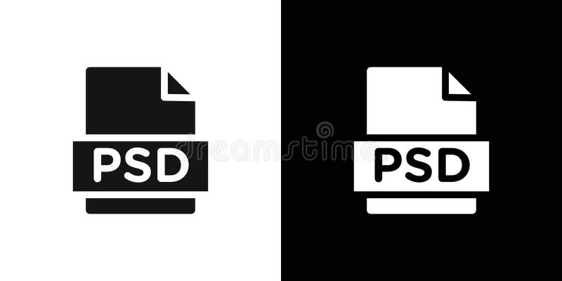 PSD File Format Icon Logo Set Vector Stock Vector - Illustration of ...
