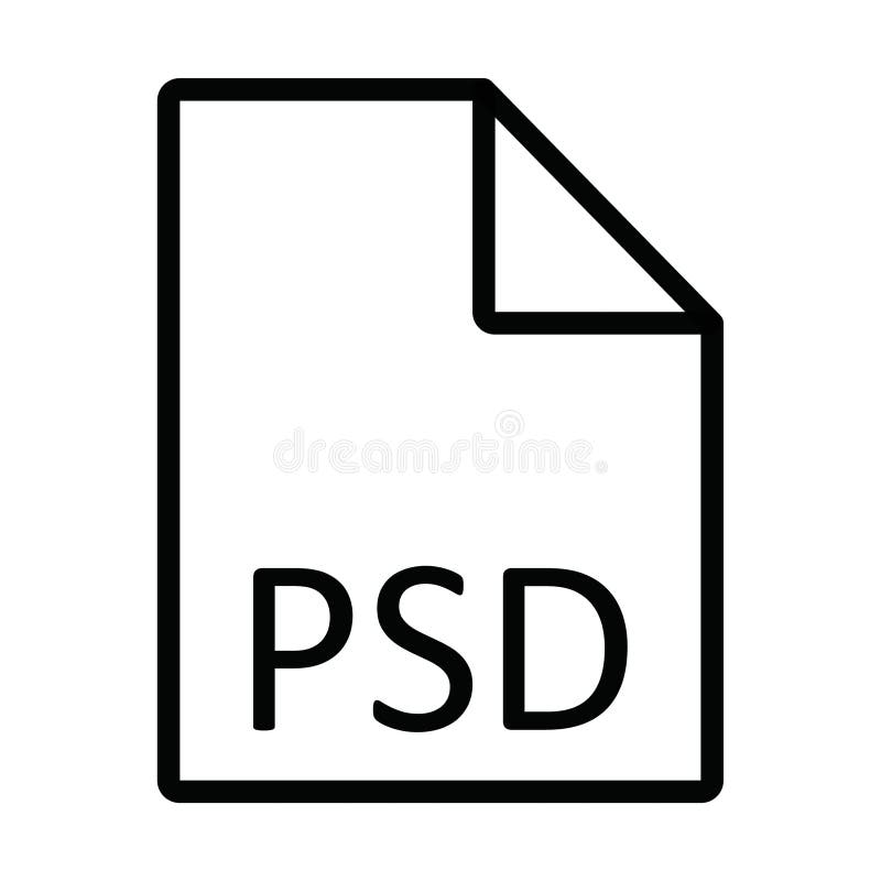 PSD File Format Icon Logo Symbol Outline Set Stock Vector ...
