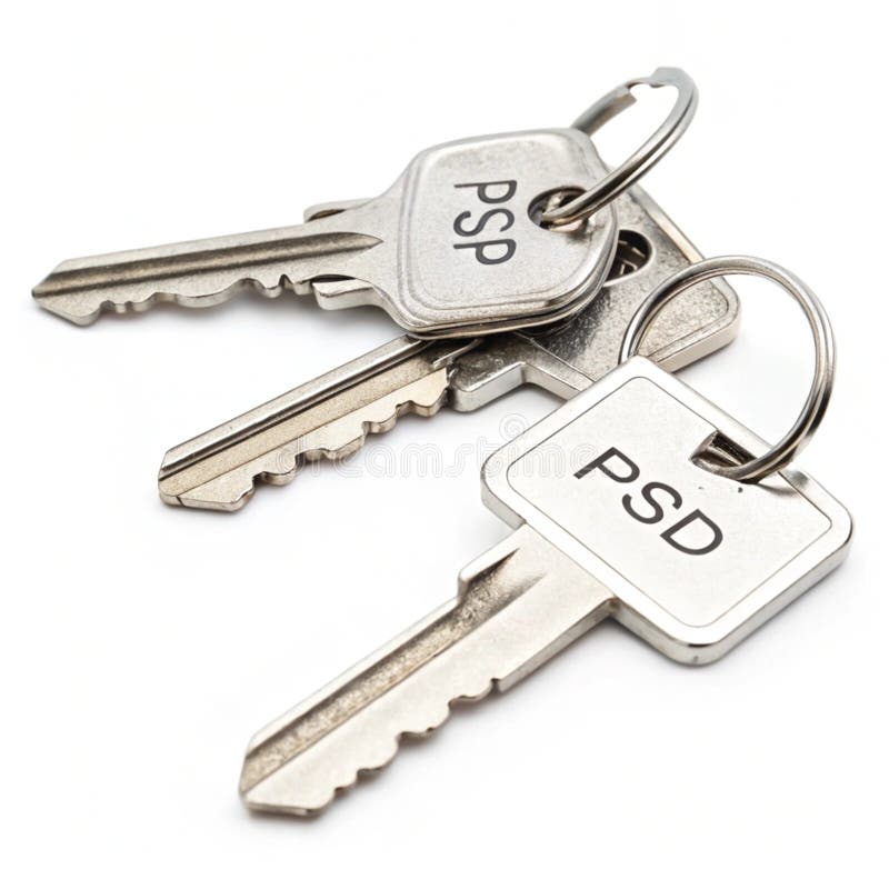 PSD Keys on Transparent Background Stock Illustration - Illustration of ...
