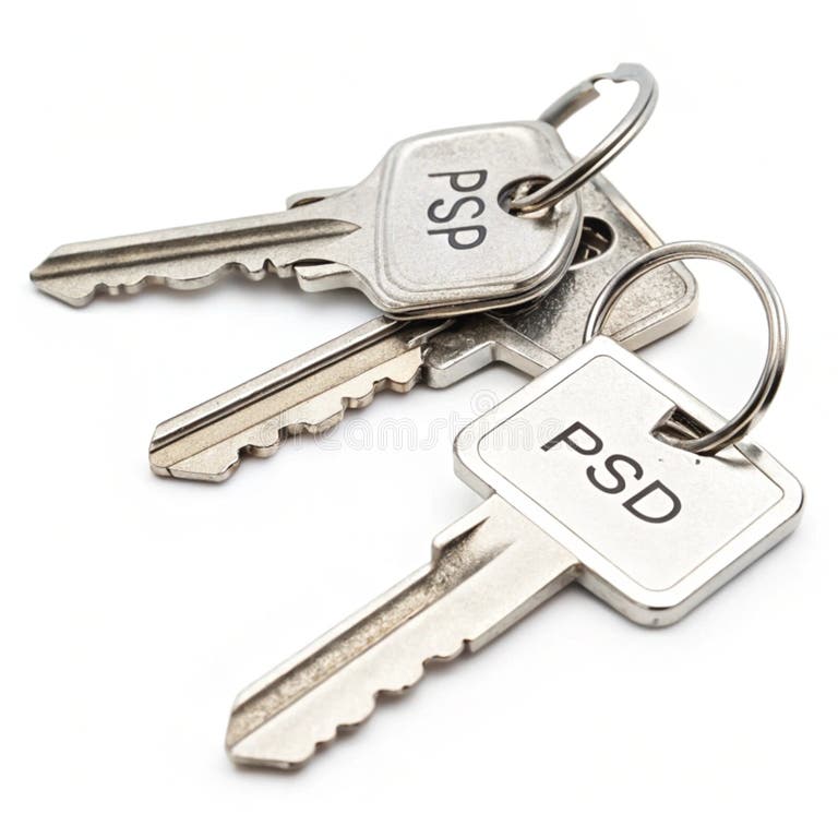 PSD Keys on Transparent Background Stock Illustration - Illustration of ...