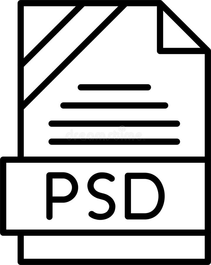 PSD Outline Vector Icon stock vector. Illustration of icon - 388819133