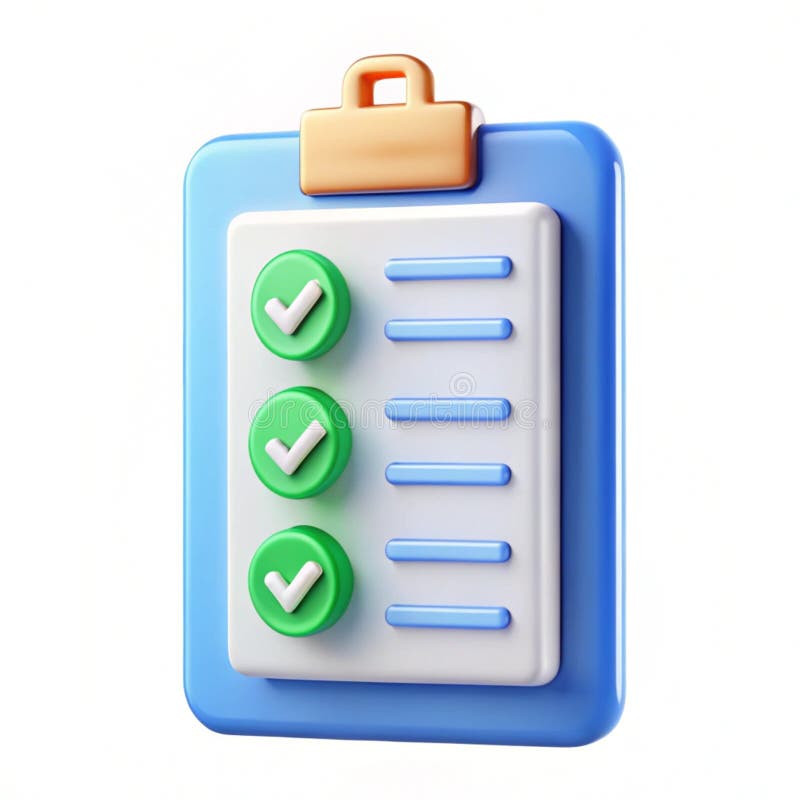 Checklist 3D Icon stock illustration. Illustration of sleek - 359120875