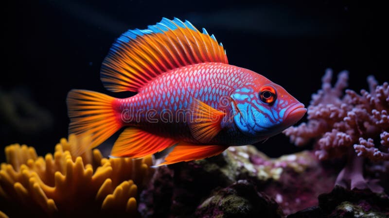 Fish Black Background Stock Illustrations – 125,609 Fish Black ...