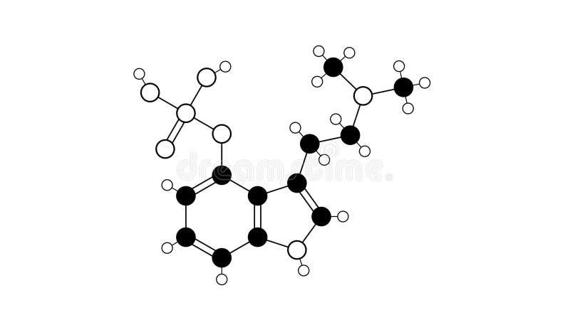 Psilocybin Molecule, Structural Chemical Formula, Ball-and-stick Model ...