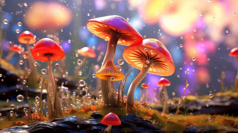Psilocybin Mushrooms, Generative Ai Illustration. Commonly Known As ...