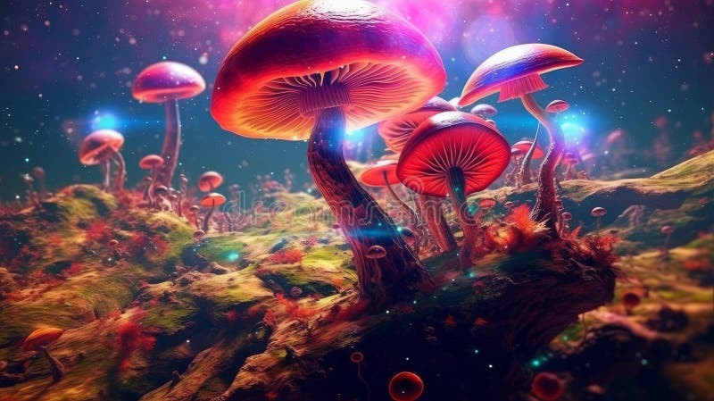 Psilocybin Mushrooms, Generative Ai Illustration. Commonly Known As ...