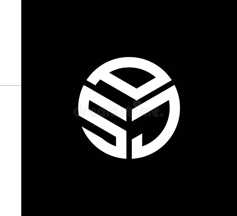 PSJ Letter Logo Design on Black Background. PSJ Creative Initials ...