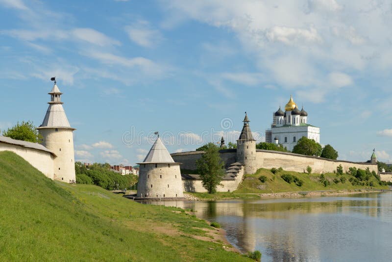 Pskov Krom or Kremlin stock photo. Image of culture - 250283020