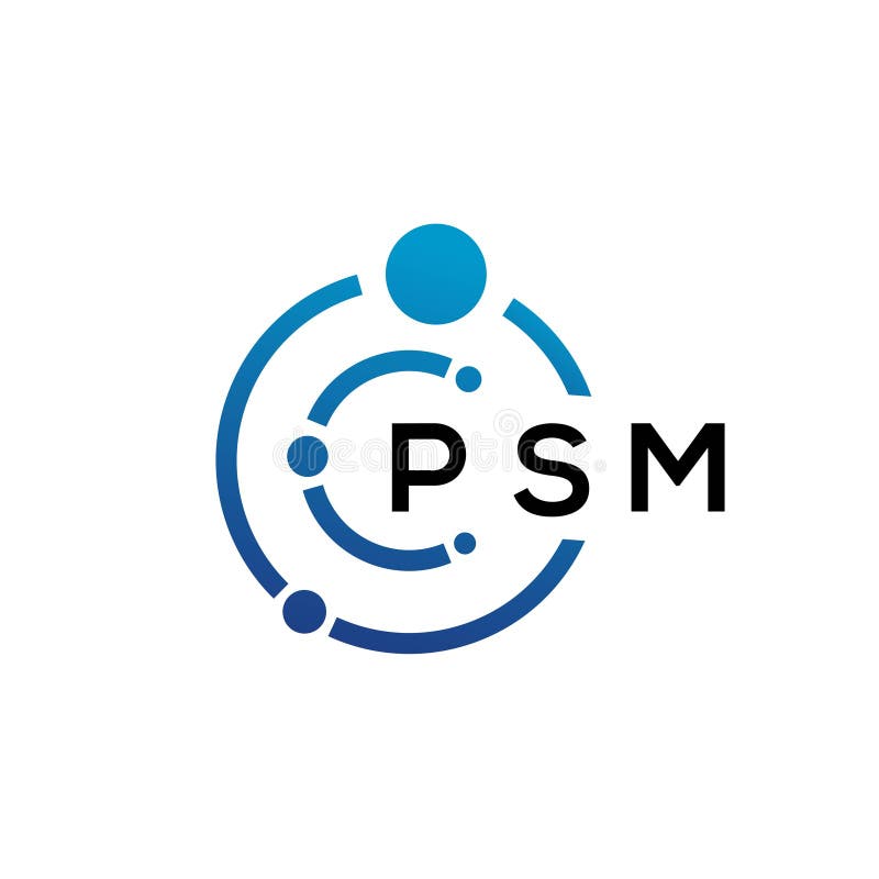 PSM Letter Technology Logo Design on White Background. PSM Creative ...