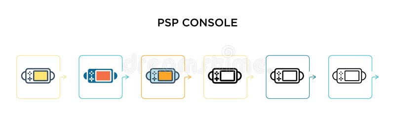 Psp Console Vector Icon in 6 Different Modern Styles. Black, Two ...