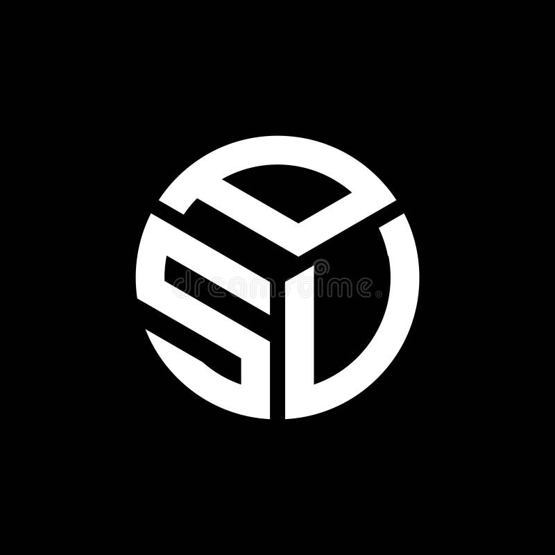PSU Letter Logo Design on Black Background. PSU Creative Initials ...