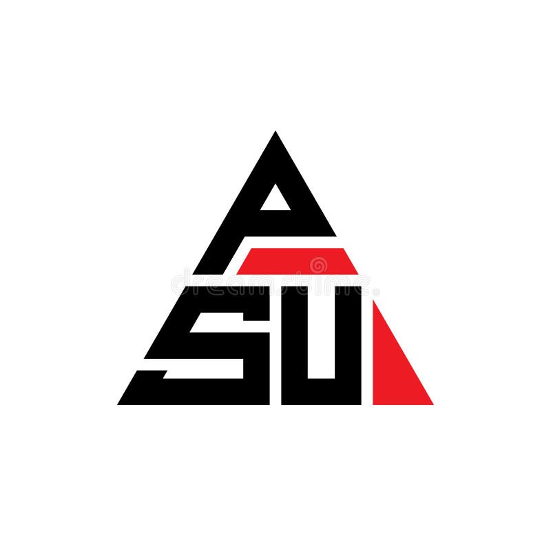PSU Triangle Letter Logo Design with Triangle Shape. PSU Triangle Logo ...