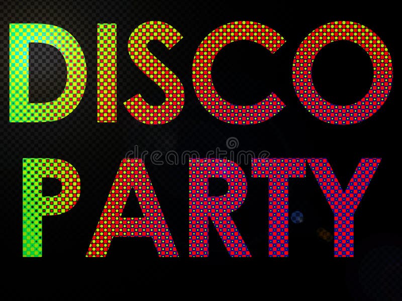 Psychadelic LED Lights Disco Party Sign Text Stock Illustration ...