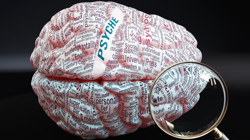 Psyche in human brain stock illustration. Illustration of head - 264125963