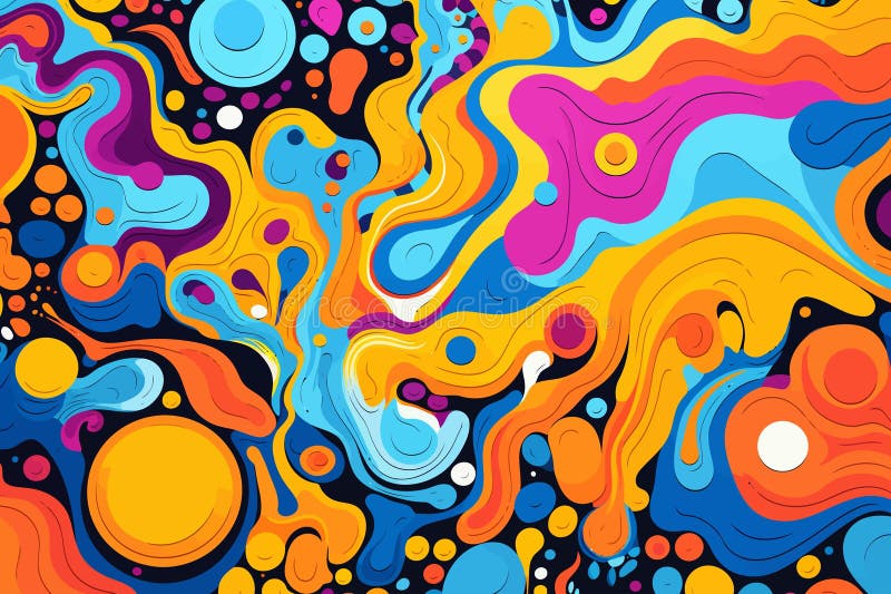 Psychedelic Abstract Art Isolated Vector Style Illustration Stock ...