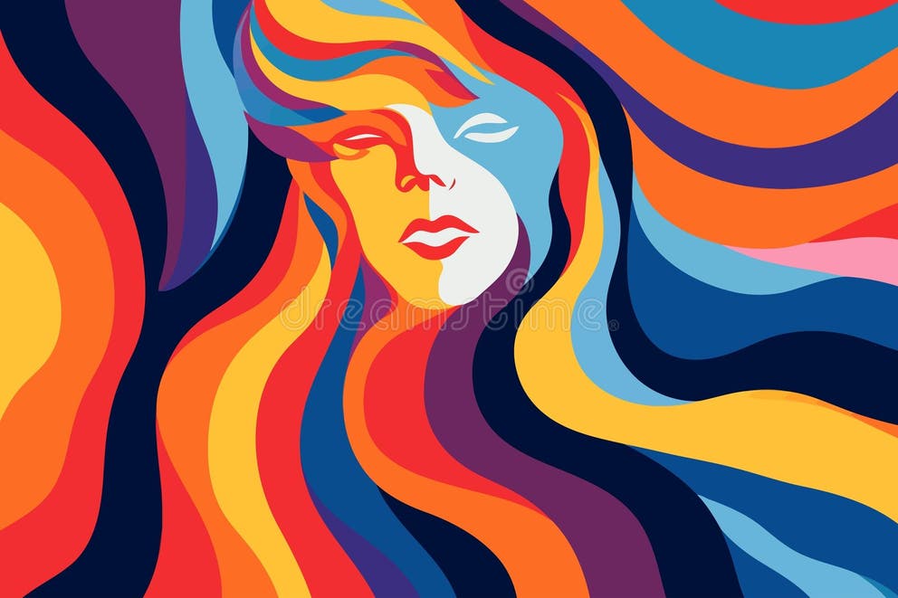 Psychedelic Abstract Art Isolated Vector Style Illustration Stock ...