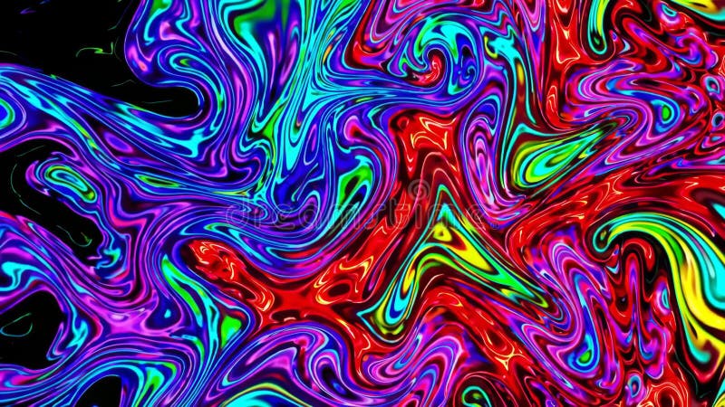 Psychedelic Abstract Artwork with Vibrant Swirling Colors, Neon ...