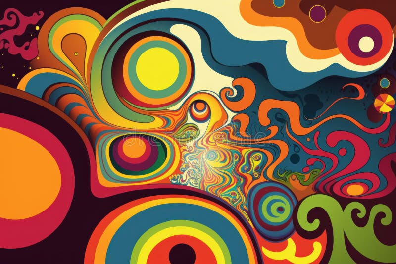 Psychedelic Abstract Background Cover Banner Design. Retro 60s 70s ... Psychedelic Abstract Background Cover Banner Design. Retro 60s 70s ...