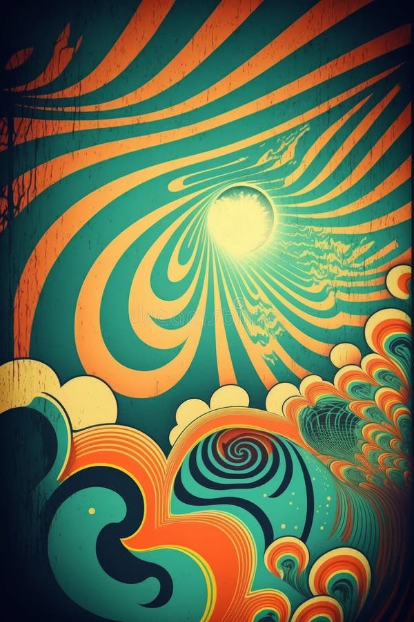 Psychedelic Abstract Background Cover Banner Design. Retro 60s 70s ... Psychedelic Abstract Background Cover Banner Design. Retro 60s 70s ...