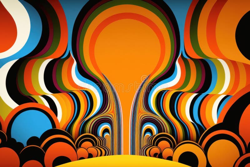 Psychedelic Abstract Background Cover Banner Design. Retro 60s 70s ... Psychedelic Abstract Background Cover Banner Design. Retro 60s 70s ...
