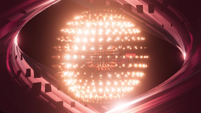 Psychedelic Abstract Bright Disco Ball Seamless Loop. Glowing Red Color ...