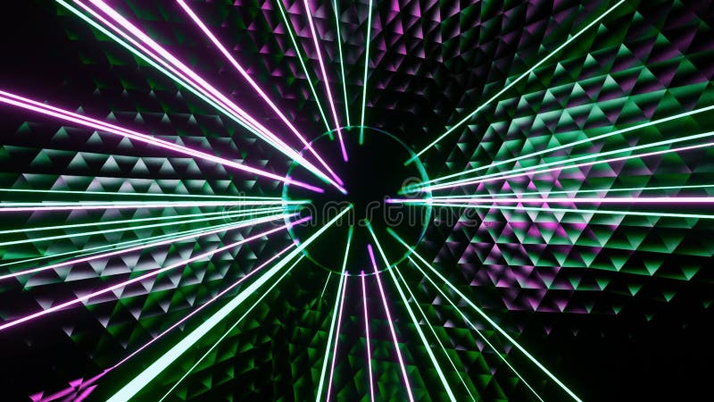 Psychedelic Abstract Bright Disco Ball Spinning Seamless with Glowing ...