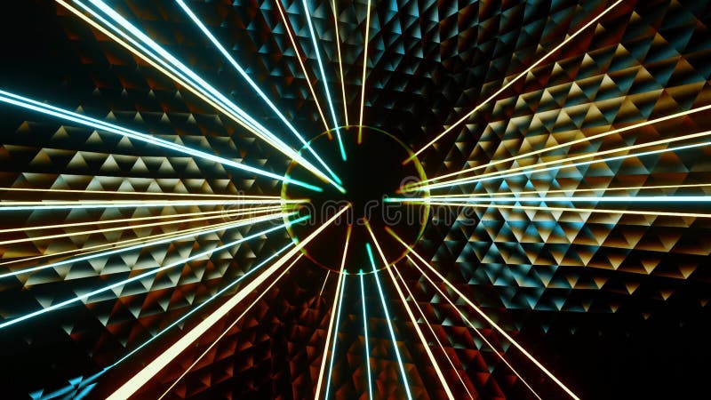 Psychedelic Abstract Bright Disco Ball Spinning Seamless with Glowing ...