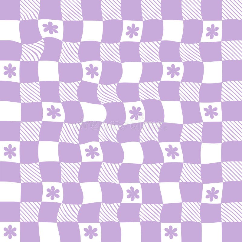 Psychedelic Abstract Checkerboard Background in 1970s Retro Style ...