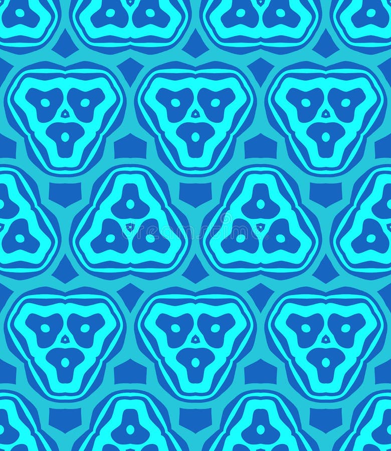 Psychedelic Abstract Colorful Blue Cyan Seamless Pattern Stock ...