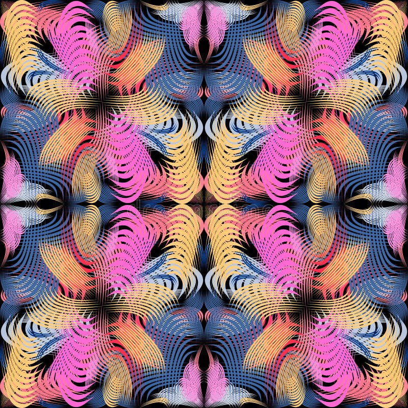 Psychedelic Abstract Geometric Colored Background Quality Illustration ...