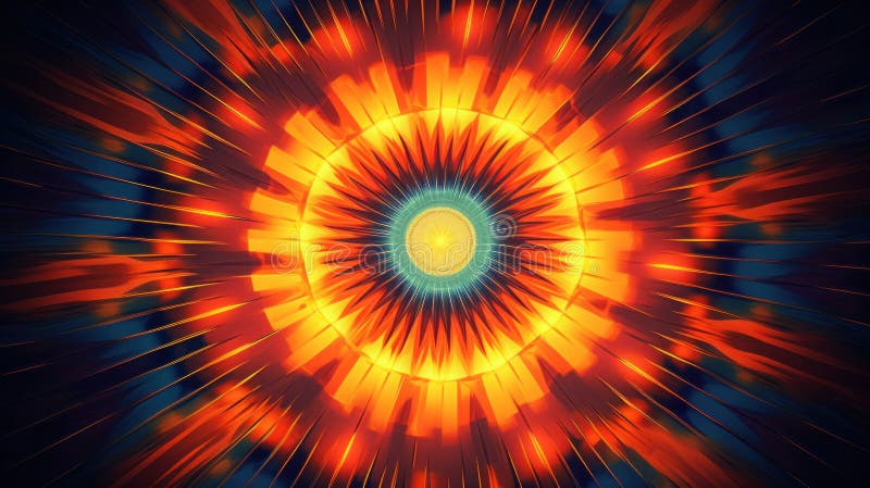 A Psychedelic Abstract Image of a Sun with Rays, AI Stock Image - Image ...