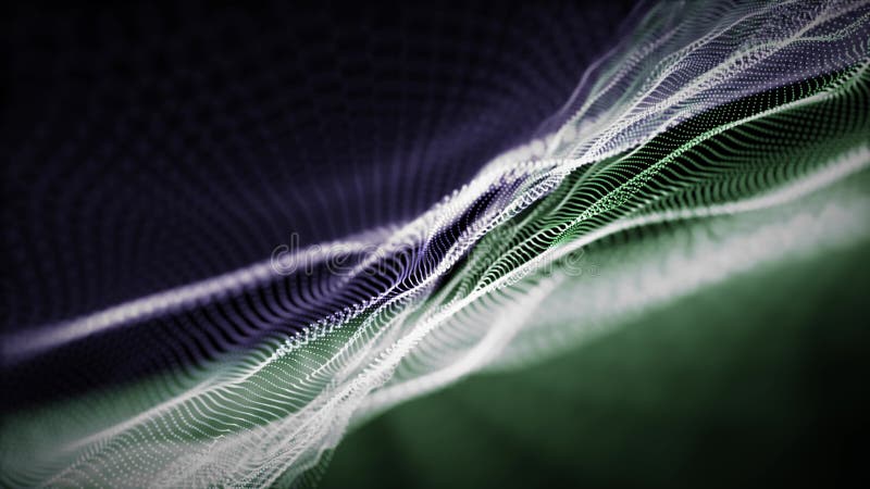 Vj Loop of Slowly Flowing Waves of Particles Changing Color. Stock ...