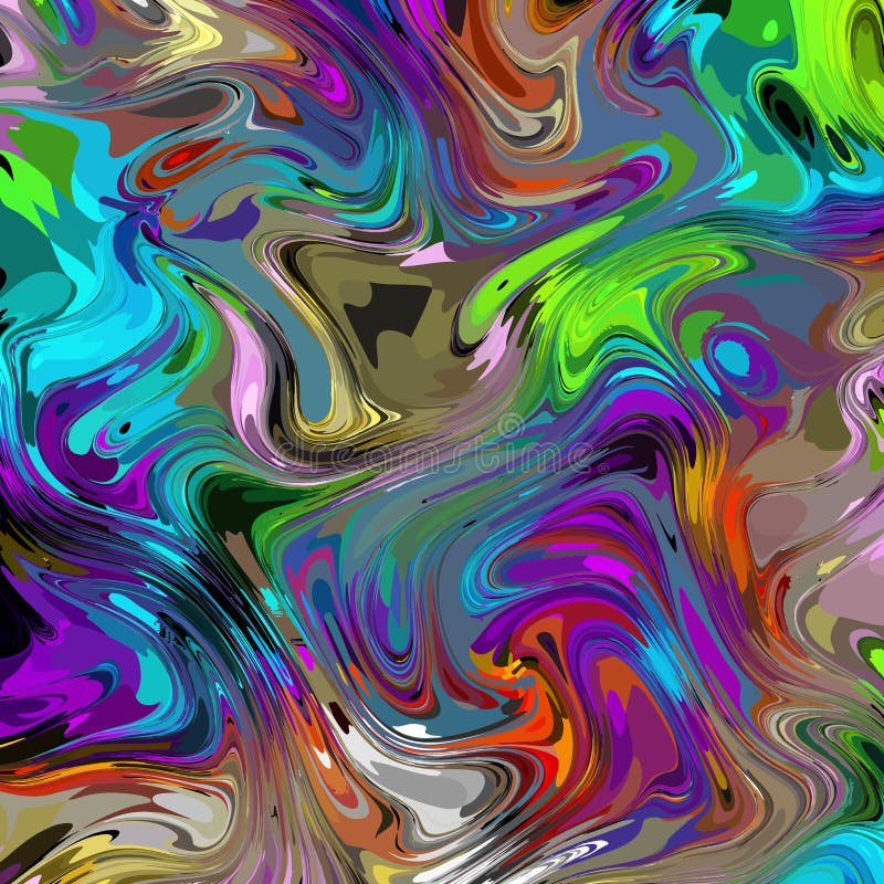 Psychedelic Abstract Pattern. Bright Digital Marbling Style Stock Photo ...