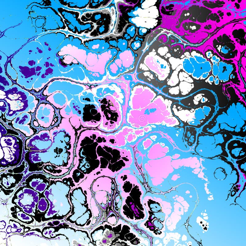 Psychedelic Abstract Pattern. Bright Digital Marbling Style Stock ...