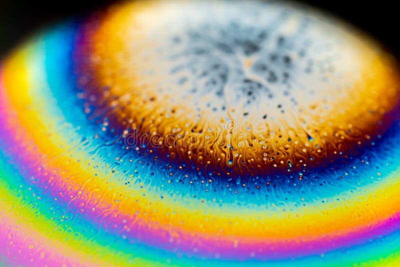 Psychedelic Abstract Planet from Soap Bubble, Light Refraction on a ...