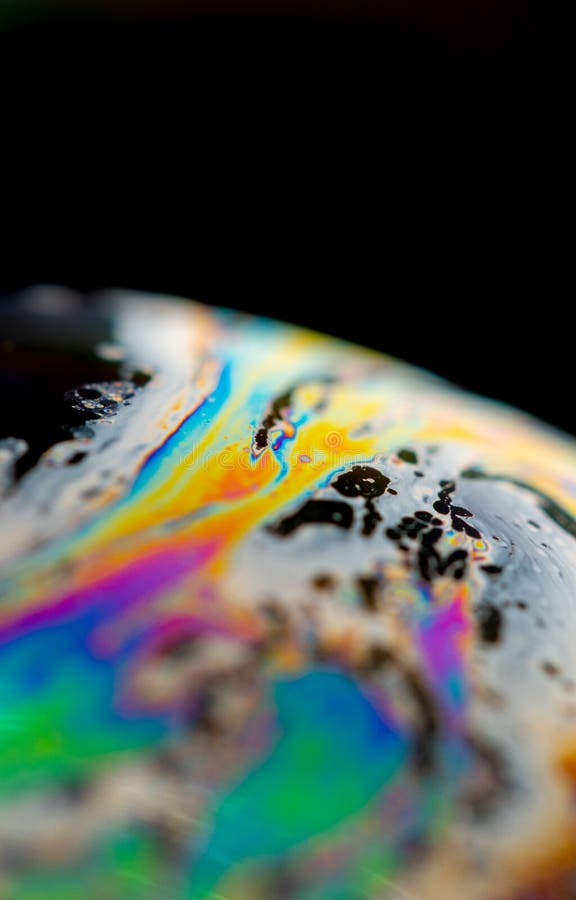 Psychedelic Abstract Planet from Soap Bubble, Light Refraction on a ...