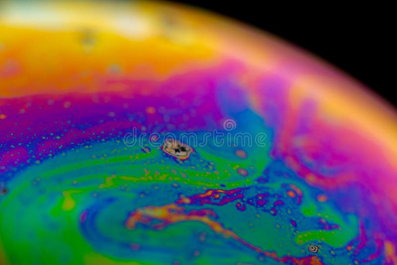 Psychedelic Abstract Planet from Soap Bubble, Light Refraction on a ...