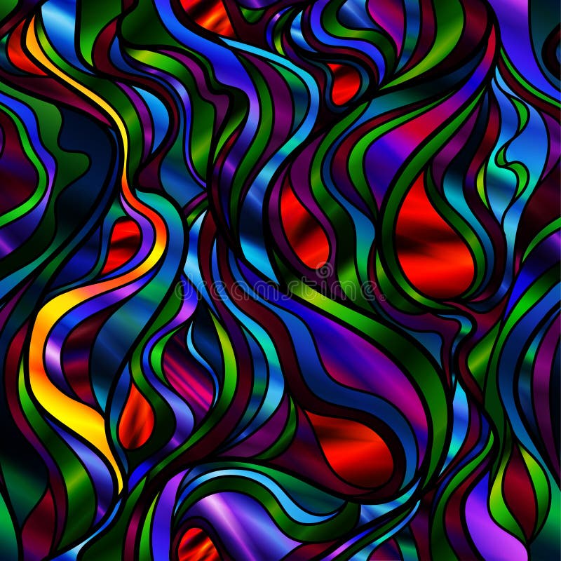 Psychedelic Abstract Stained Glass Stock Vector - Illustration of ...