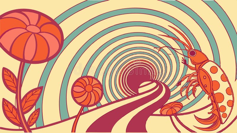 Psychedelic Abstract Swirling Pattern with Central Eye Element Vector ...