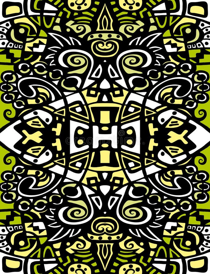 Psychedelic Abstraction Background Tribal Stock Vector - Illustration ...