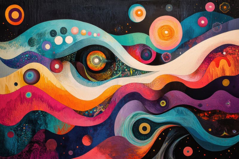 Psychedelic Art, Colorful and Abstract Psychedelic Design Embodies an ...