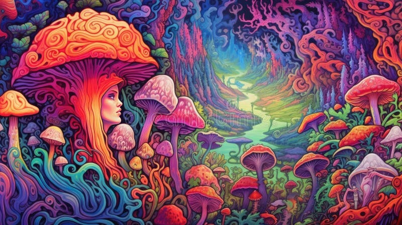 Psychedelic Art. a Mesmerizing Artwork Featuring Intricate Patterns ...
