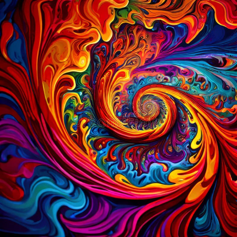 Psychedelic Art a Vibrant Psychedelic Artwork Featuring Bold Co Stock ...