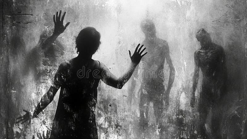 Psychedelic Background with a Silhouette of a Man Stock Illustration ...