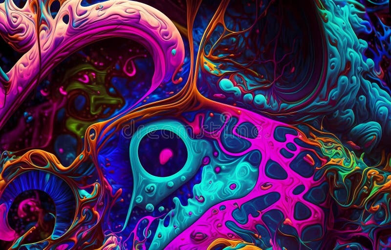 Psychedelic Background. Surrealism, Acid Patterns Stock Illustration ...
