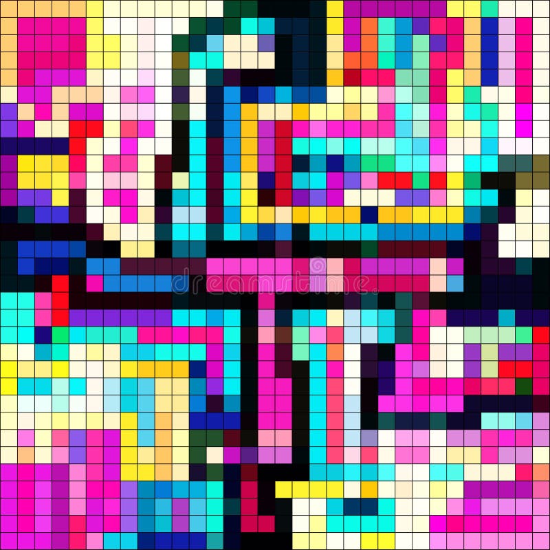 Psychedelic Beautiful Small Colored Pixels Seamless Pattern Stock ...